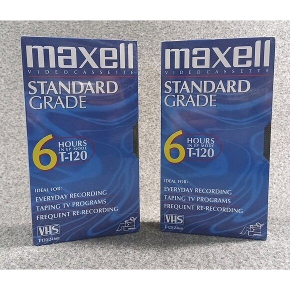 Media | Sealed Maxell Vhs Tape Lot Of 2 Cassette Standard 6 Hours Ep ...